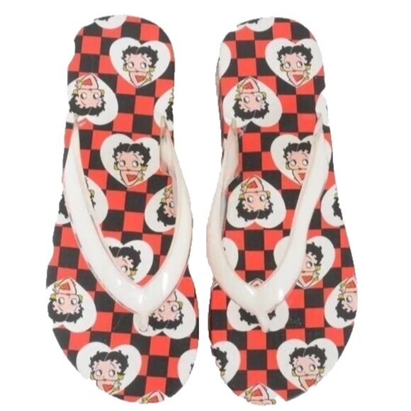 Betty Boop | Shoes | Betty Boopcute Checkeredplatform Wedge Flip Flop ...